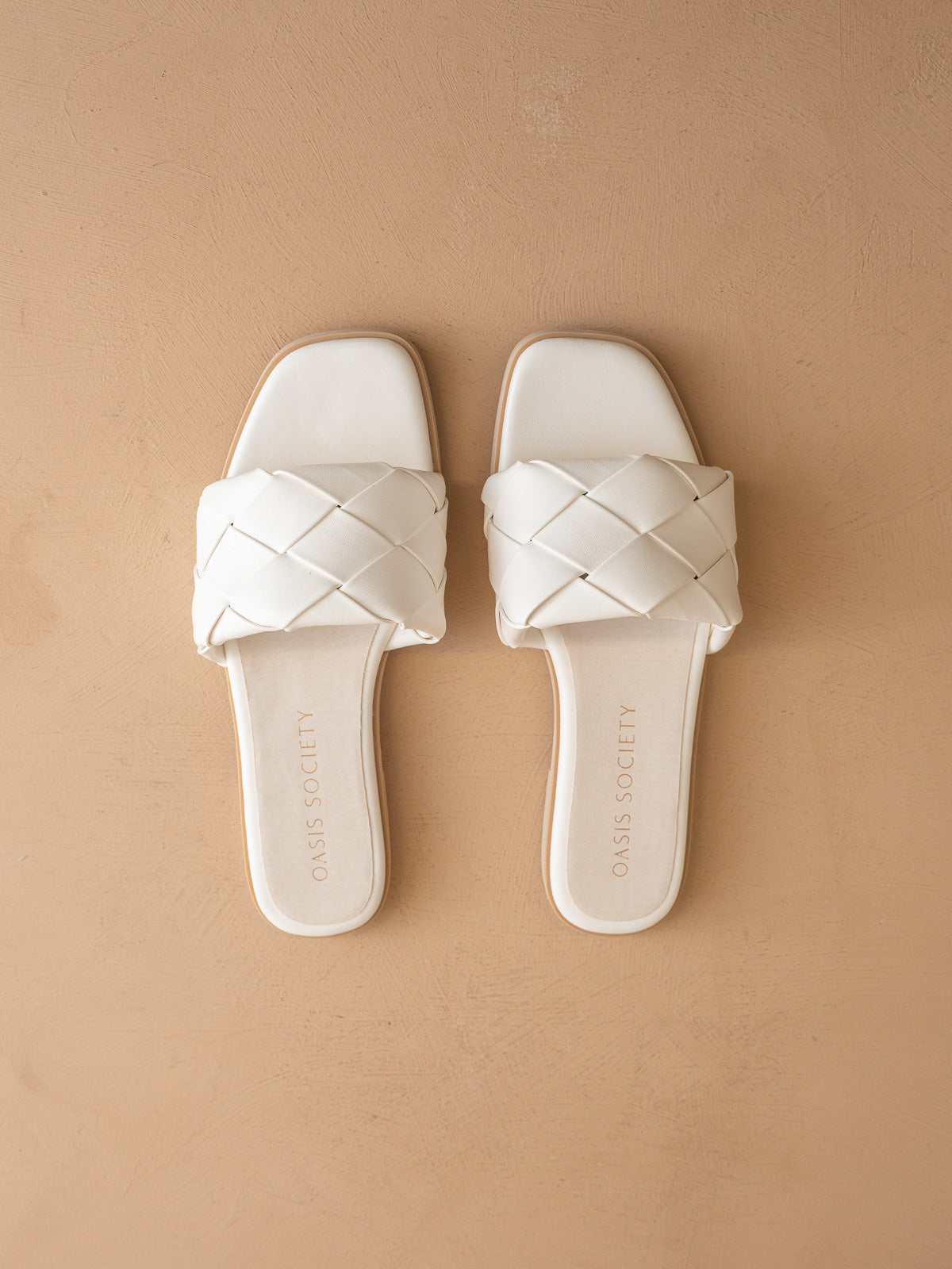 The Darla | White Woven Slide Sandal – Oasis Society x Free Soul Co.