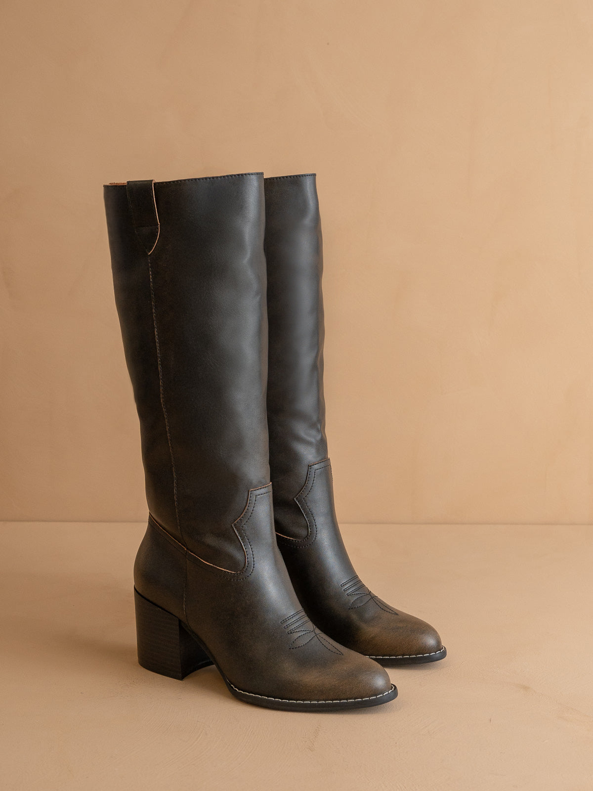 The Roxanne | Brown Knee High Western Bucket Boot – Oasis Society x ...