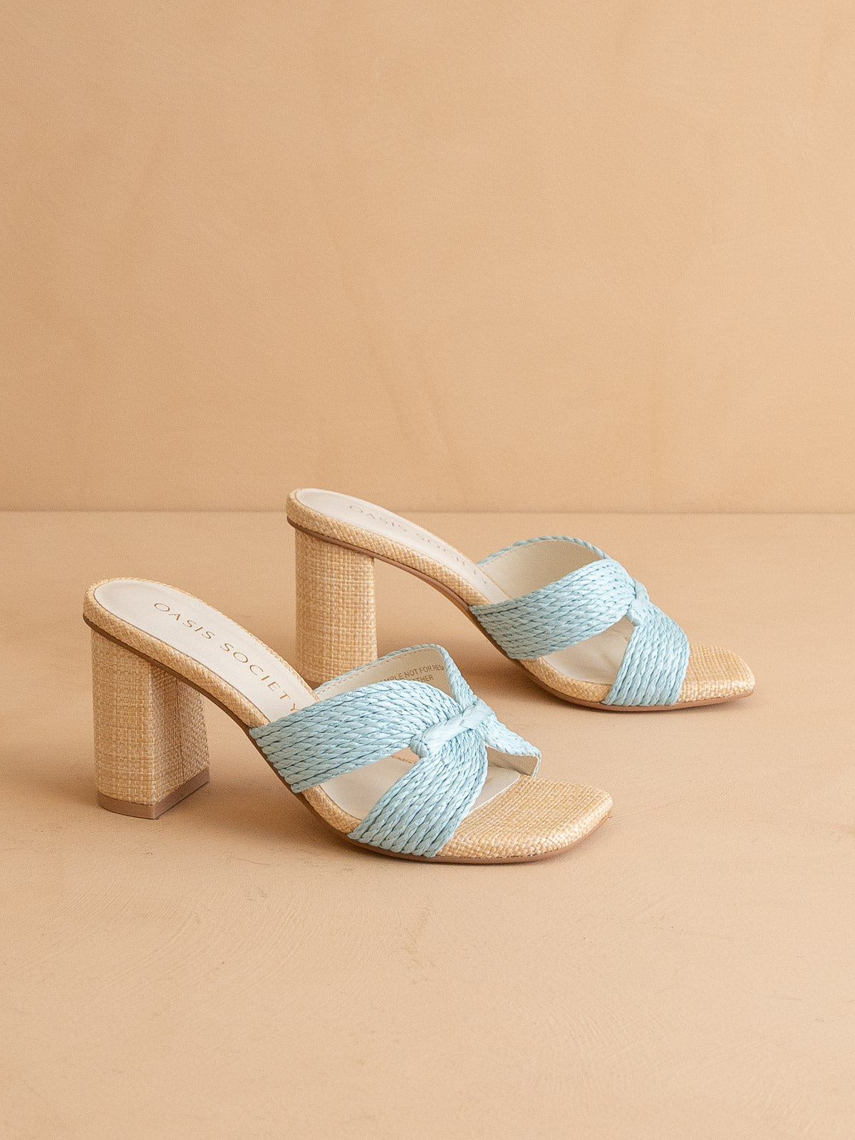 The Santiago | Light Blue Raffia Heel – Oasis Society x Free Soul Co.