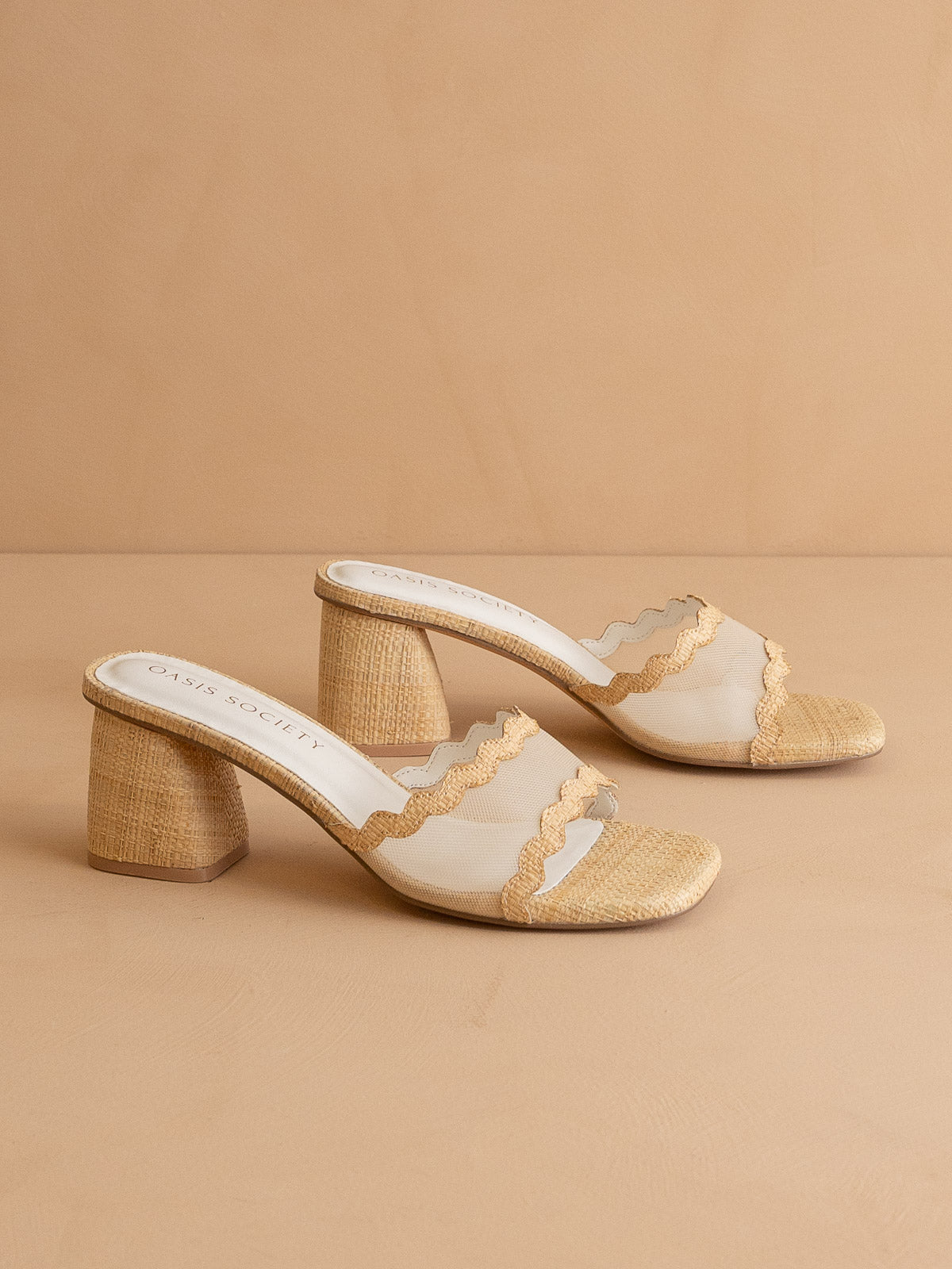 The Trina | Natural Scalloped Mesh Block Heel – Oasis Society x Free ...